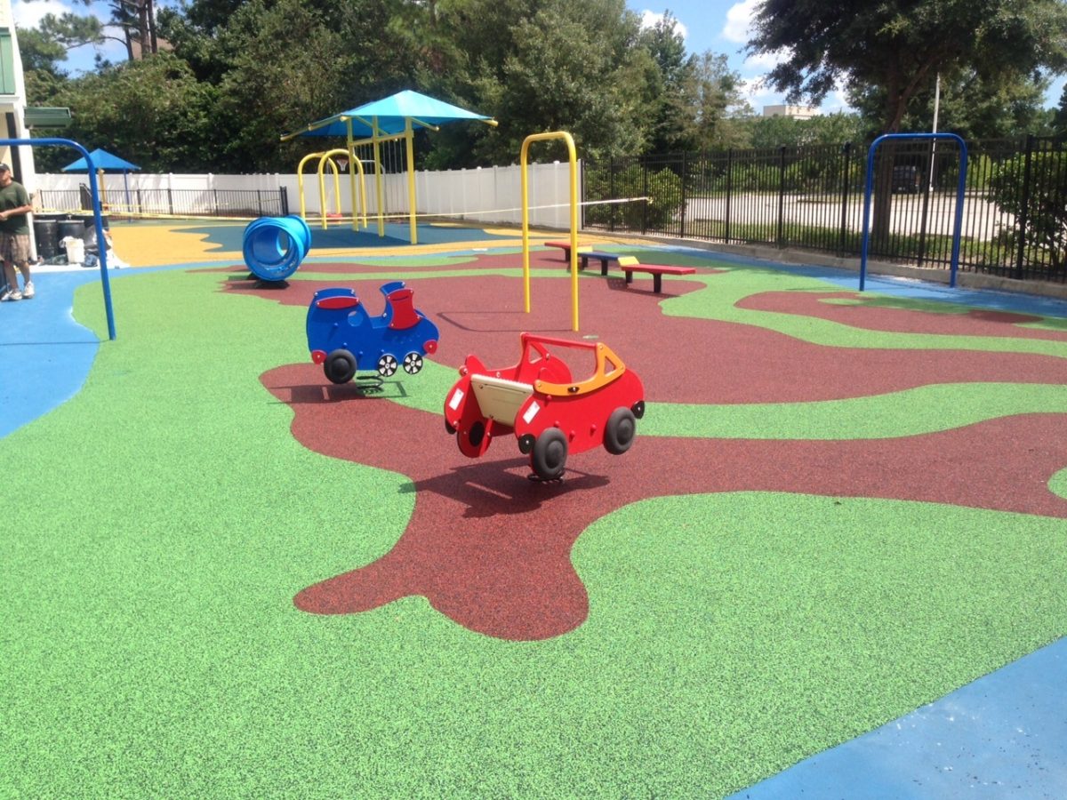 Poured-in-Place Rubber Surfacing, Multi Color - Southern Recreation